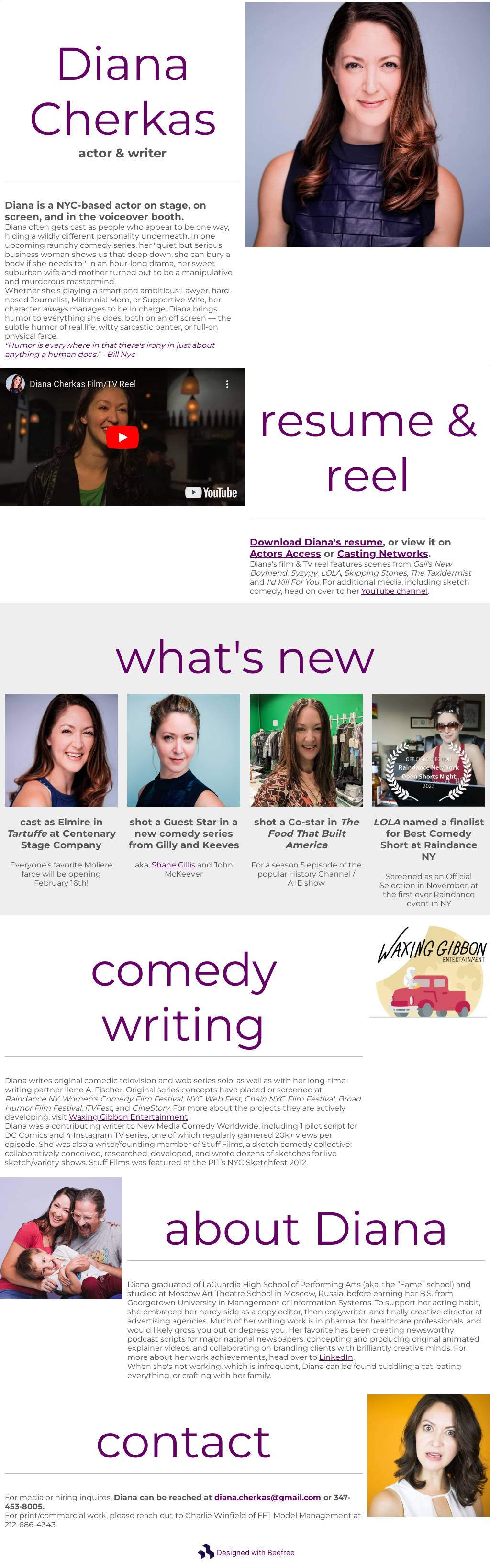 Diana Cherkas | actor & writer