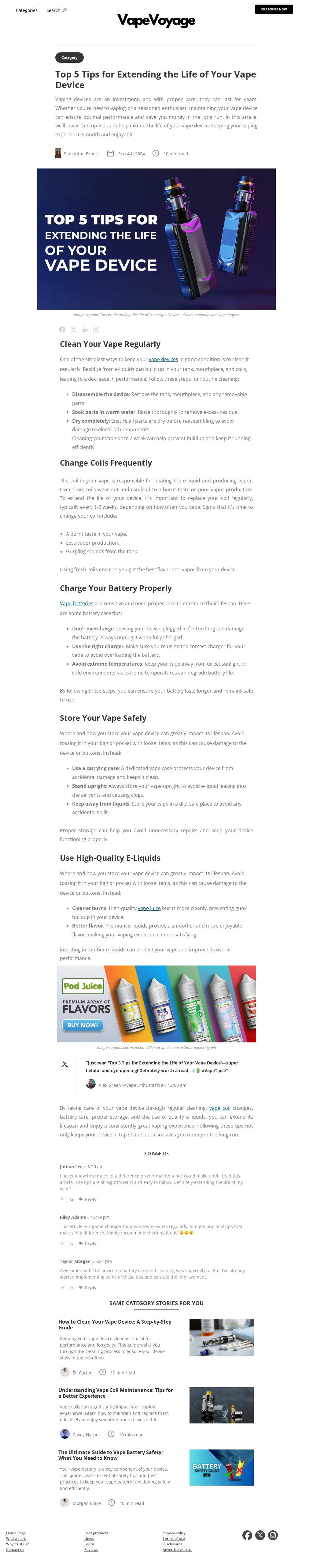 Top 5 Tips for Extending the Life of Your Vape Device