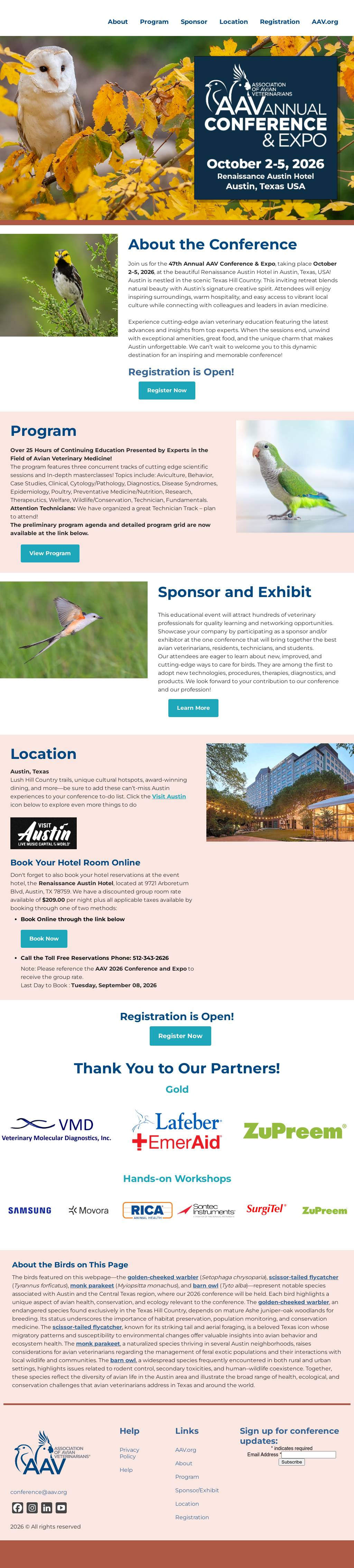 Association of Avian Veterinarians - 2026 Annual Conference & Expo