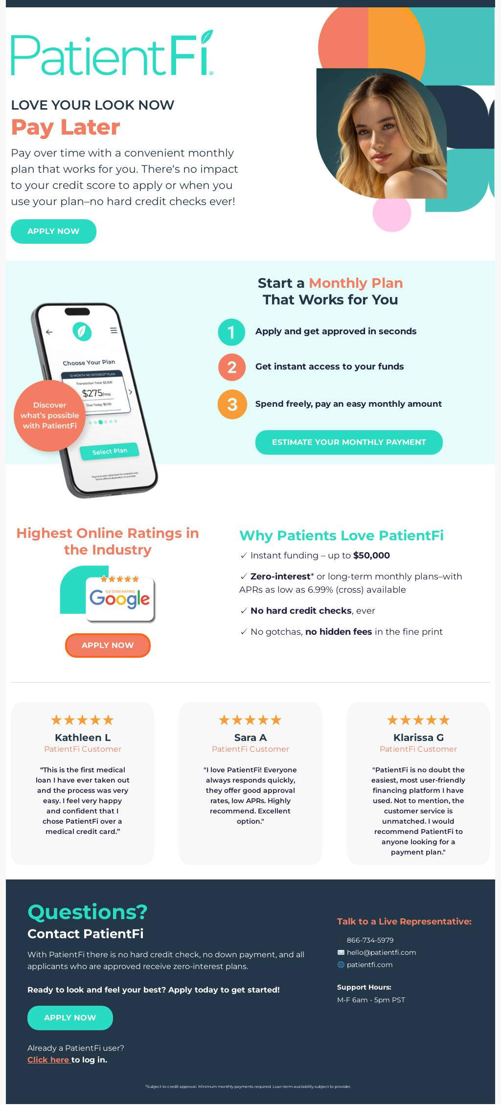 PatientFi Monthly Plans