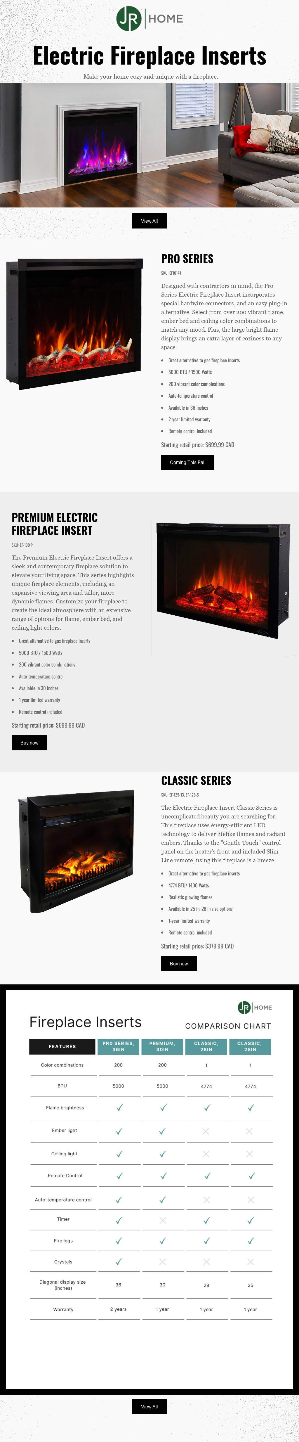 Paramount Electric Fireplace Collections