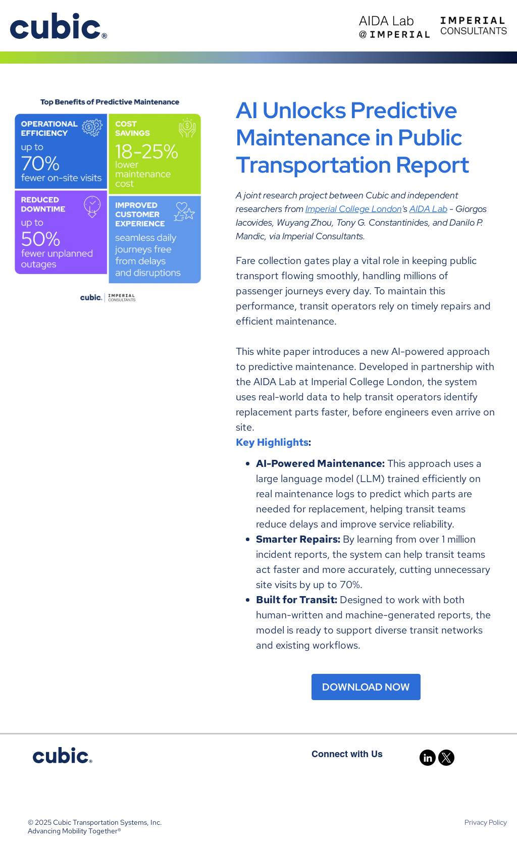 AI Unlocks Predictive Maintenance in Public Transportation Report | Cubic