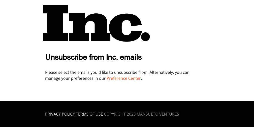 Inc Unsubscribe Inc Unsubscribe